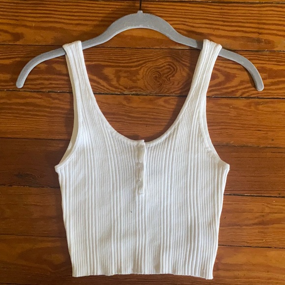 Tops | Basic White Ribbed Tank | Poshmark